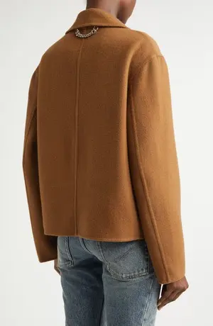 Stella McCartney Crop Wool Pea Coat