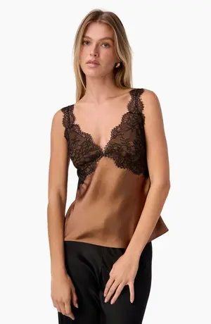Cami Nyc Lisette Lace-trimmed Silk Camisole