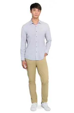 W.R.K Slim Fit Geometric Print Performance Button-up Shirt - White