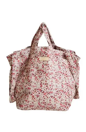 LILY AND LIONEL Printed Linen Tote Bag - Pink