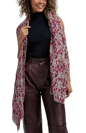 LILY AND LIONEL Karen Aster Floral Scarf - Pink