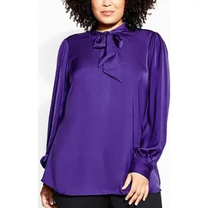 City Chic Notch Neck Blouses