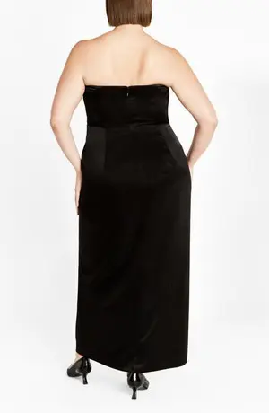 City Chic Kamari Strapless Maxi Dress