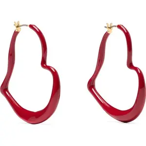 Kate Spade New York Heart Hoop Earrings - Dark Scarlet