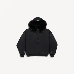 Balenciaga Fluffy Zip-up Hoodie - Black