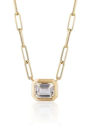 Goshwara Manhattan Emerald Cut Pendant Necklace Clear