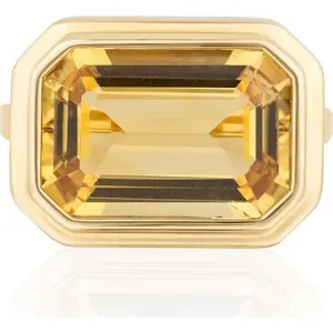 Goshwara Manhattan East West Emerald Cut Ring - Yellow