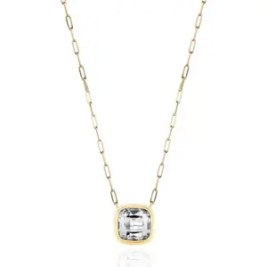 Goshwara Manhattan Cushion Pendant Necklace - Clear