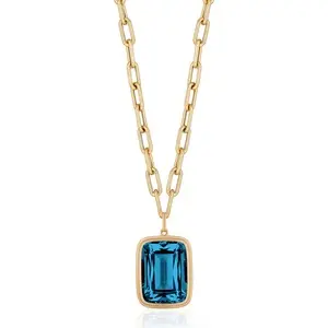 Goshwara Manhattan Cushion Pendant Necklace - Deep Blue