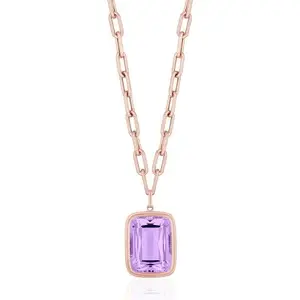 Goshwara Manhattan Cushion Pendant Necklace Lavender