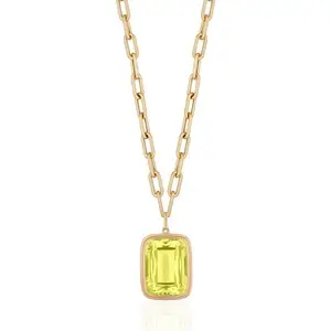 Goshwara Manhattan Cushion Pendant Necklace Lime