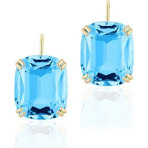 Goshwara Gossip Cushion Cut Stone Drop Earrings - Pale Blue
