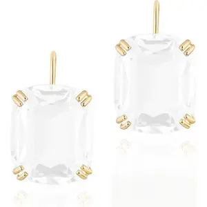 Goshwara GOSSIP Cushion Cut Stone Drop Earrings White