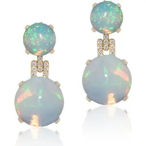 Goshwara Rock 'n' Roll Double Sphere Drop Earrings White Opaque