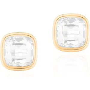 Goshwara Manhattan Cushion Cut Stud Earrings - White