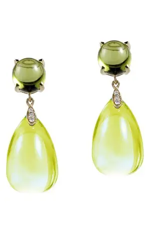 Goshwara Naughty Cabochon Drop Earrings Lime/bright Green