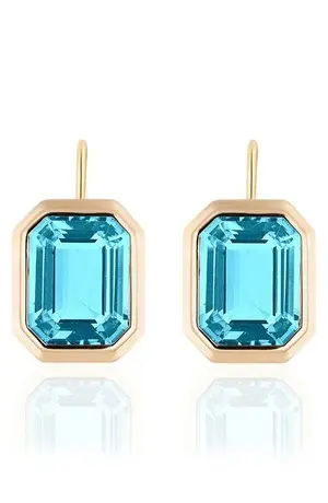 Goshwara Manhattan Emerald Cut Drop Earrings - Pale Blue