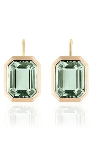 Goshwara GOSHWARA Manhattan Emerald Cut Drop Earrings Translucent Green