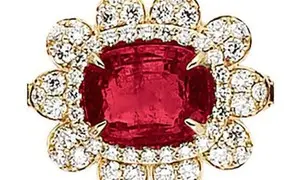 Goshwara G-one Garnet & Diamond Stud Earrings