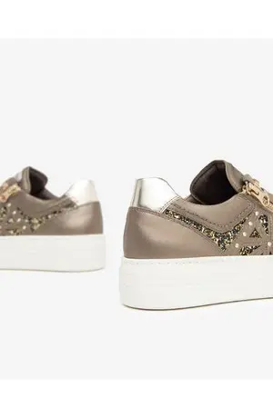 NEROGIARDINI Sparkle Side Zip Platform Sneaker