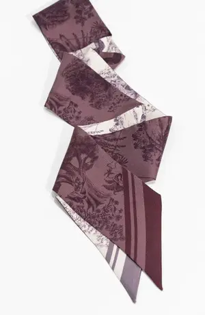 BOND & GRACE The Heroines Silk Twilly Scarf - Plum