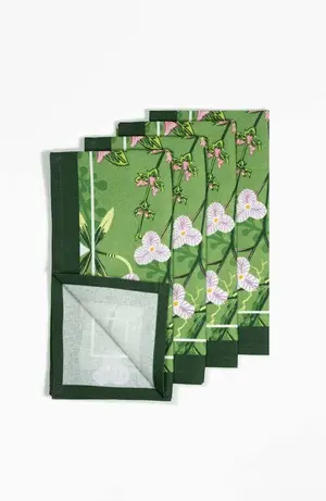 BOND & GRACE Garden Reverie Cocktail Napkins - Green