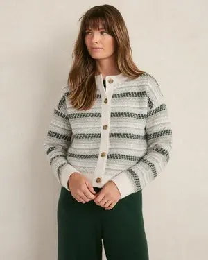 HAVEN WELL WITHIN Wool Blend Fair Isle Cardigan