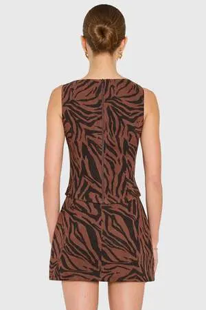 Amanda Uprichard Ines Animal Print Top