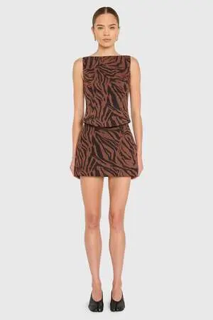 Amanda Uprichard Ines Animal Print Top