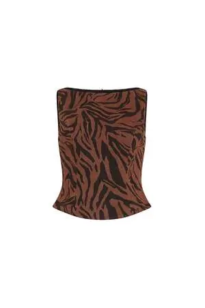 Amanda Uprichard Ines Animal Print Top