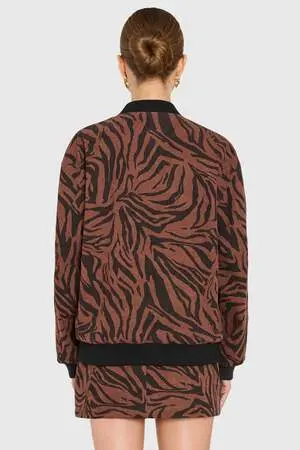 Amanda Uprichard Vero Bomber Jacket Animal Print