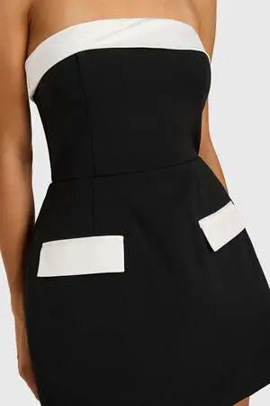Amanda Uprichard Lucienne Skort Romper - Black Ivory