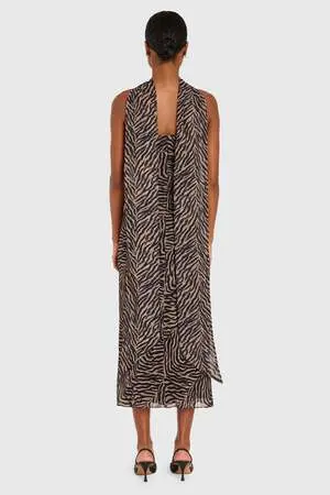 Amanda Uprichard Lara Strapless Midi Dress With Detachable Scarf
