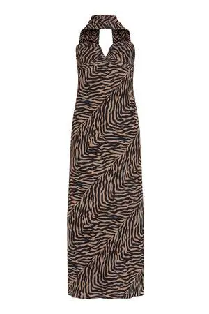 Amanda Uprichard Lara Strapless Midi Dress With Detachable Scarf
