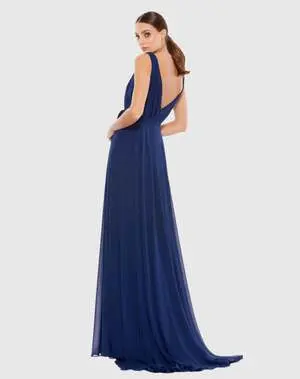 Mac Duggal A-line Chiffon Gown - Midnight