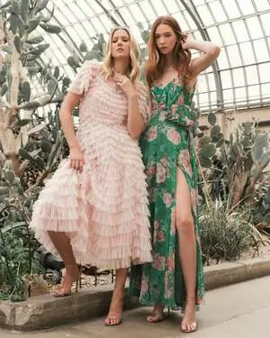 Mac Duggal Floral-printed Chiffon Maxi Dress