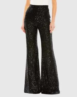 Mac Duggal Sequin Flare Evening Pants