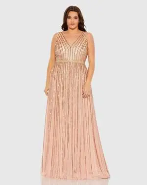 Pink Striped Evening Gowns