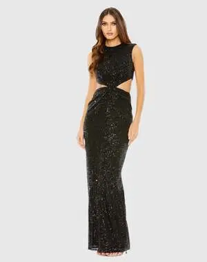 Mac Duggal Sequin Gown With Cutout