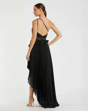 Mac Duggal One-shoulder Gown With Strappy Open Back