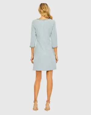 Mac Duggal Embellished Crepe Cocktail Dress - Blue