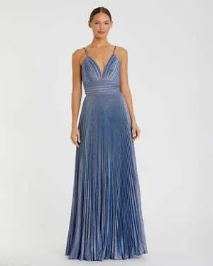 Mac Duggal Metallic Lurex Gown With Glitter Detail