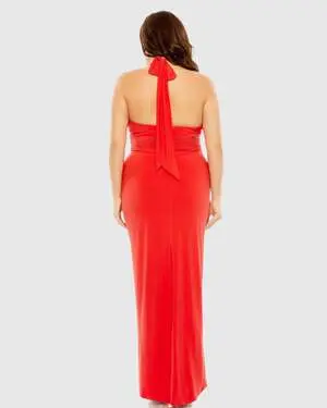 Mac Duggal Sleeveless Halter Gown
