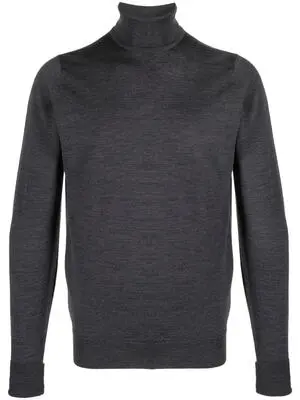 John Smedley Richards Extra Fine Merino Wool Turtleneck - Grey