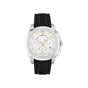 Versace Geo Chrono Strap Watch - Silver