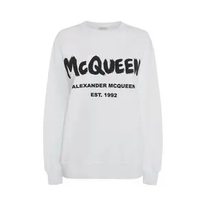 Alexander McQueen Graffiti Sweatshirt /black - White