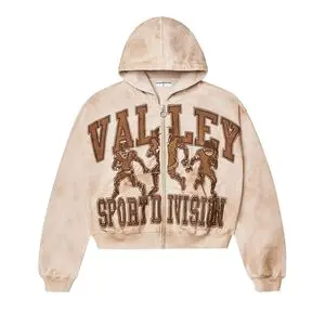 VALE FOREVER Zip Up Hoodie - Brown