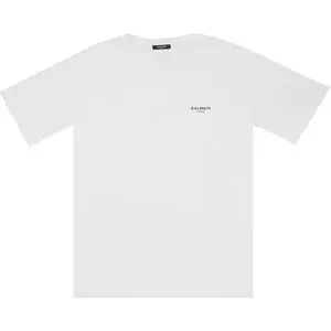 Balmain Flocked Logo Crewneck T-shirt - White
