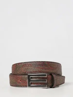 Etro Printed Leather Belt - Brown