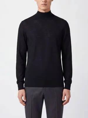 Brunello Cucinelli Brunello Cucinelli Silk And Cotton Mock Neck Sweater Blue
